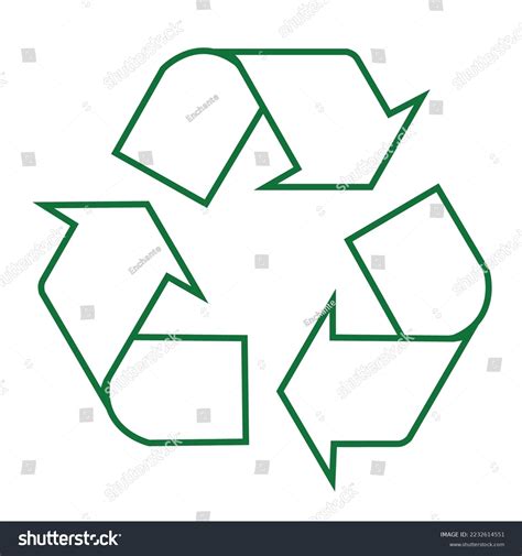 Green Outline Recycle Vector Symbol Sign Stock Vector Royalty Free
