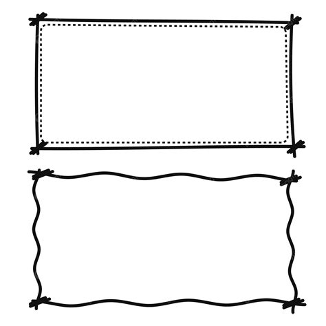 Rectangle Doodle Line With Dashed Lines Hand Drawn Vector Rectagle