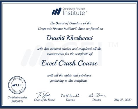 Drashti Kheskwani On Linkedin Completed Excel Crash Course Offered By