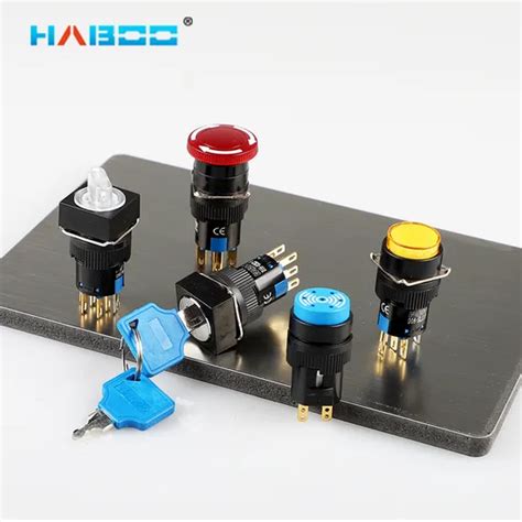 Haboo 16mm Illuminated Push Button Switch Switch Push Button Motorcycle Push Button Switch Led