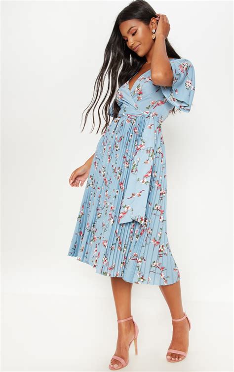 Pleated Floral Midi Dress Dresses Images 2022