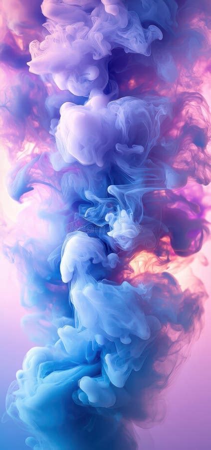Abstract Swirling Smoke In Soft Pastel Lilac And Blue Colors Creating A Dreamy And Ethereal