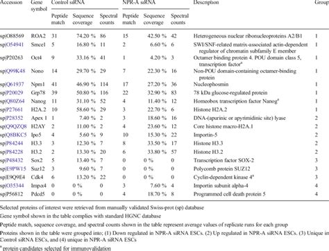 Candidate Proteins Involved In Maintaining Self Renewal And