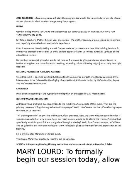 Inset Script Call To Order In Few Minutes We Will Start The Program