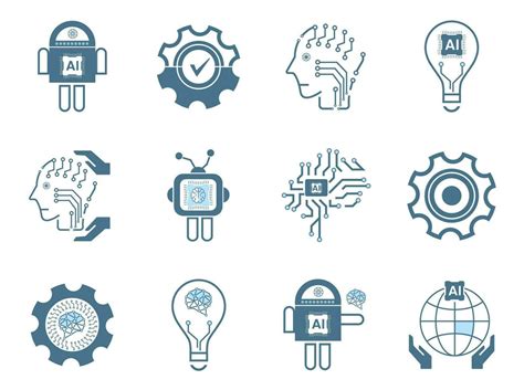 Groups Of 12 Artificial Intelligence Line Icons Twelve Technology