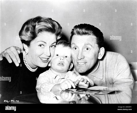 Kirk Douglas With His Second Wife Anne Douglas And Their Son Peter
