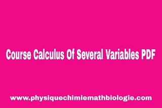 Course Calculus Of Several Variables PDF