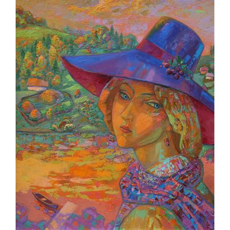 Купить картину Дама в синей шляпе в Москве от художника Конев Владимир