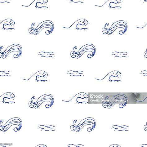 白い背景に海の夏インクの落書きのコレクションシームレスなパターン いかりのベクターアート素材や画像を多数ご用意 いかり いたずら書き
