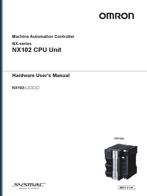 w593 nx102 cpu unit technical manual en pdf input output central