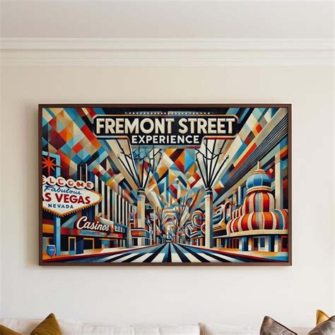 Fremont Street Experience Art Print Las Vegas Travel Poster Etsy