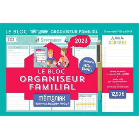 Organiseur Familial Mémoniak 2023 Calendrier Organisation Familial