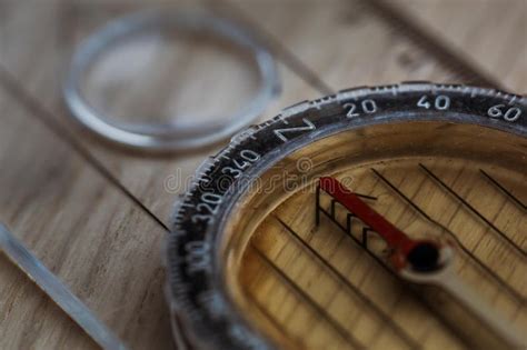 Close Up Compass Pointing North Stock Image Image Of Longitude North