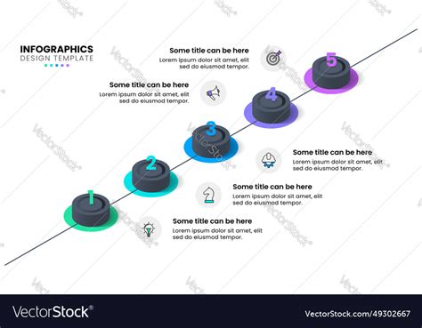 Infographic Template Isometric Path With 5 Steps Vector Image