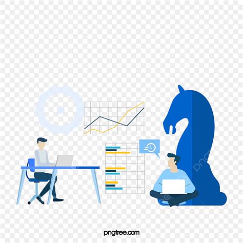만화 비즈니스 Ui 협력 일러스트 Infographic 그림 말 푸른 컴퓨터 Png 일러스트 및 Psd 이미지 무료 다운로드 Pngtree