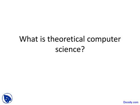 Theoretical Computer Science Fundamentals Of Computer Science