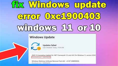 How To Fix Windows Update Error 0xc1900403 Windows 11 Or 10 Youtube
