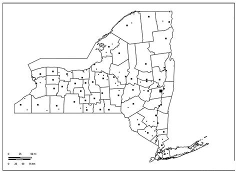 Free Printable Outline Blank Map Of New York Pngpdf