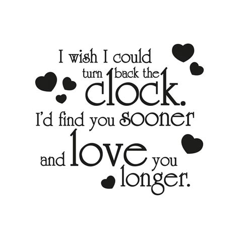I Wish I Could Turn Back The Clock Wall Sticker Wall