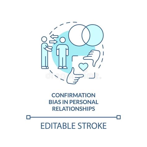 Confirmation Bias In Relationships Turquoise Concept Icon Stock Vector