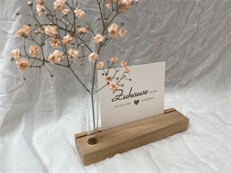 Kartenhalter Aus Holz Mit Blumenvase Fotohalter Bilderleiste Etsy De