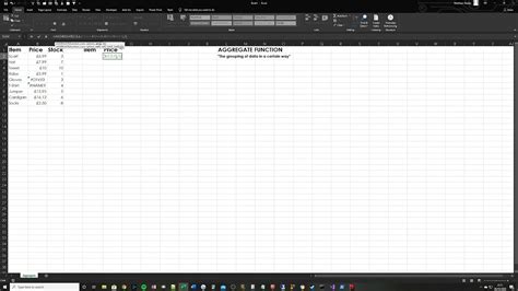 Excel Aggregate Tutorial Youtube
