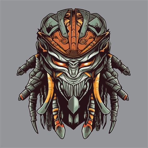 Premium Vector Vector Illustration Of A Predator Warrior In A Helmet