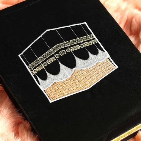 Velvet Quran Cover Embroidered Kaaba — Cotton Passion