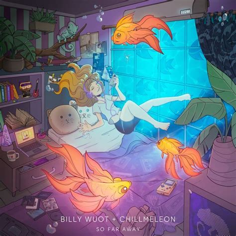 Lofi Cover Aesthetic Illustration Girl Sleep Listening Music