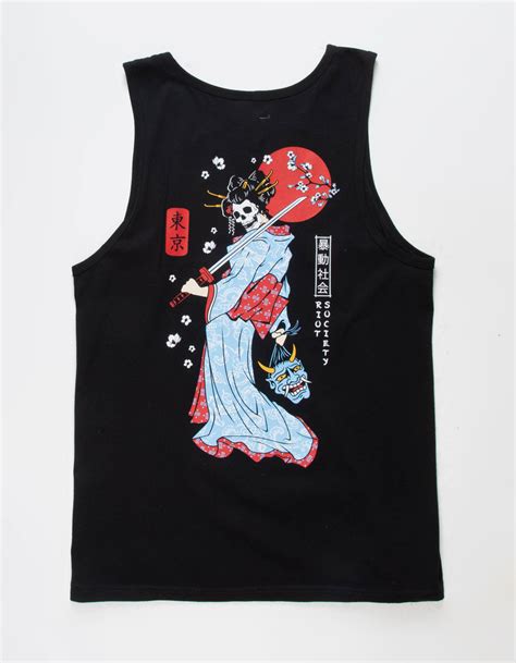 Riot Society Geisha Mens Tank Top Black Xxl Tillys