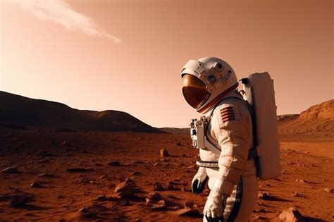 Astronauta Explorando Marte Foto Premium