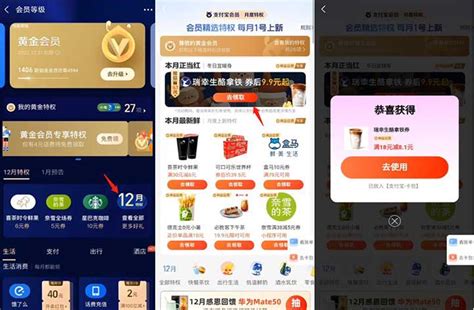 支付宝黄金及以上会员 99元喝瑞幸生酪拿铁 55信用卡