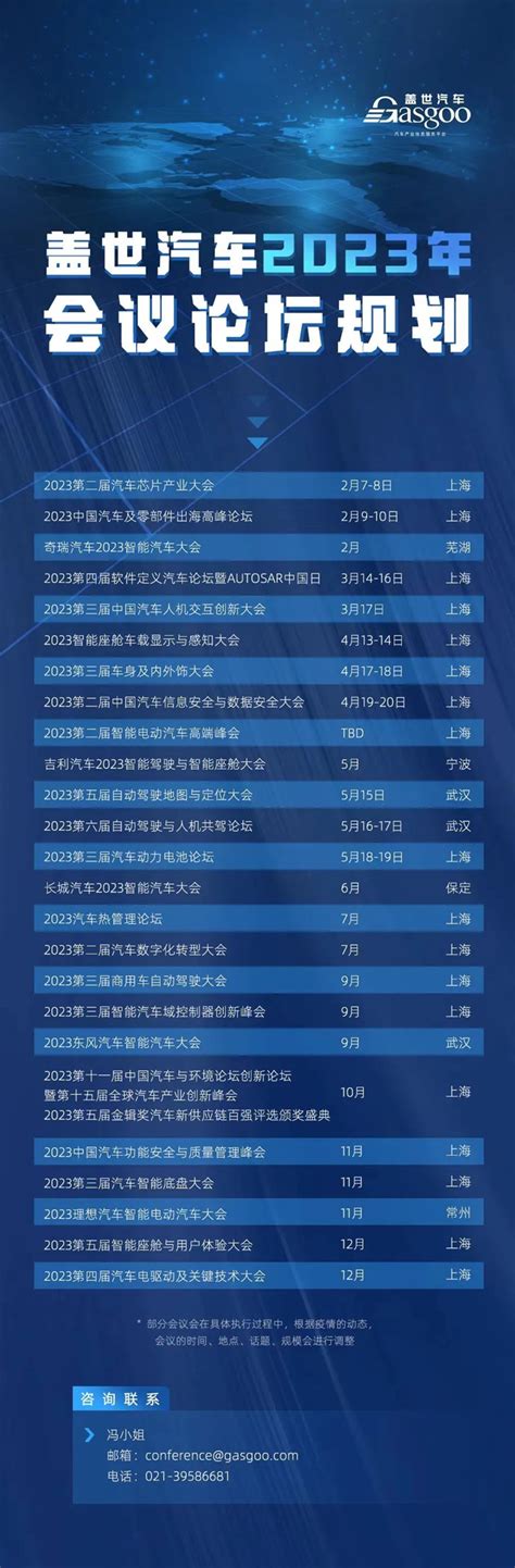 盖世汽车2023年会议论坛规划 盖世汽车资讯
