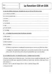 Exercice complément du verbe COD COI COS 6ème Cycle 3