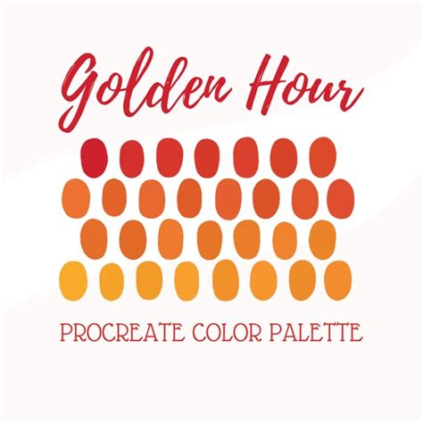 Procreate Color Palette Golden Hour Digital Color Palette Etsy