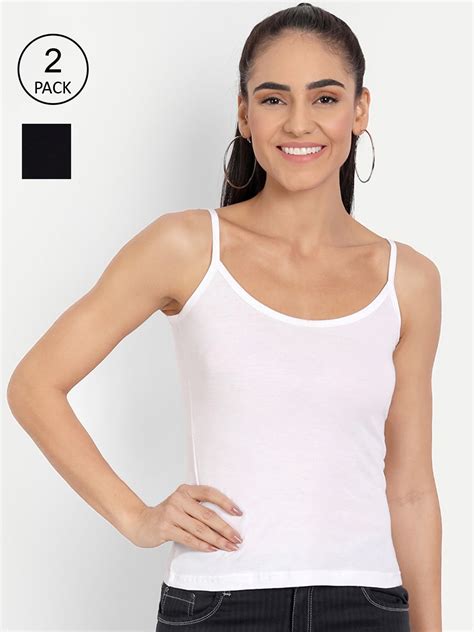 Buy Blazon Women Pack Of 2 Solid Cotton Camisoles Camisoles For Women