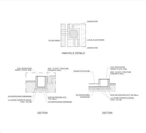 External Manhole Dwg Cad Detail Free Download