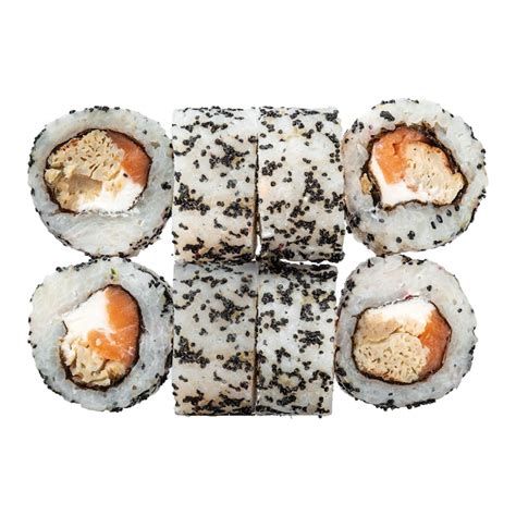 Six De Sushi Roll Sur Le Fond Blanc Gros Plan De D Licieux Plats Japonais Avec Sushi Roll