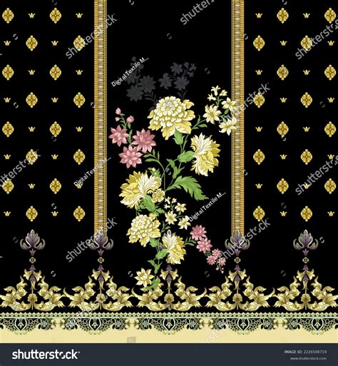 Digital Textile Design Motifs New Border Stock Illustration 2226508719