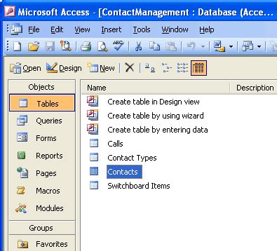 Access 2003 Opening A Table And Learning To Navigate Records