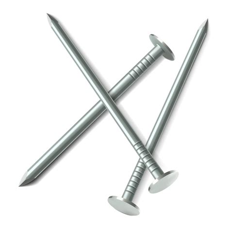Conjunto De Clavos Metálicos Aislados Sobre Un Fondo Blanco Vector 3d