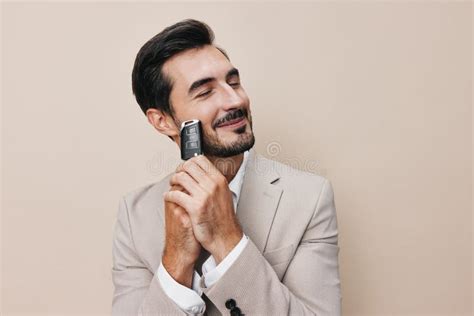 Service Man Holding Buy Keyboard Smile Key Car Hand Auto Business Stock