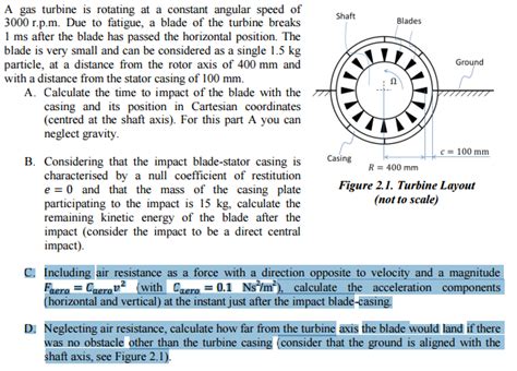 solved a gas turbine is rotating at a constant angular speed