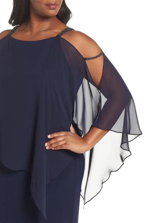 Xscape Chiffon Overlay Split Sleeve Gown Nordstrom Gowns With
