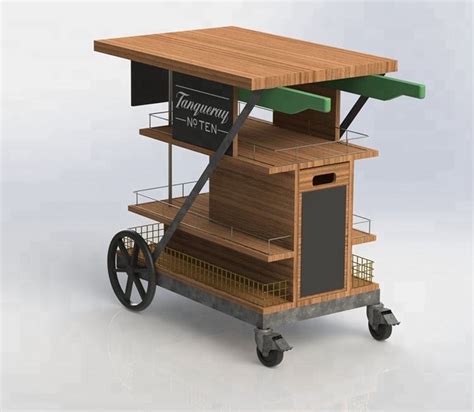 Factory Price Designed Wooden Trolley Cart Display For Liqueur And Wine