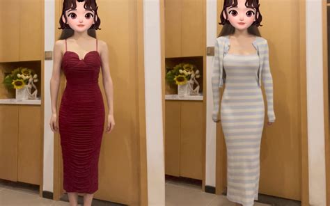 红蓝色系连衣裙分享 九九不喜欢晒太阳 九九不喜欢晒太阳 哔哩哔哩视频