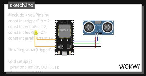 Pengukuran Jarak Dengan Indikator Led Fadhil Wokwi Esp32 Stm32 Arduino Simulator