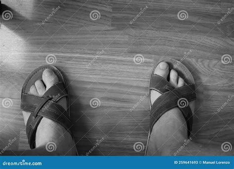 Beautiful Traditional Sandals Cool Summer Heat Feet Curious Man Stock