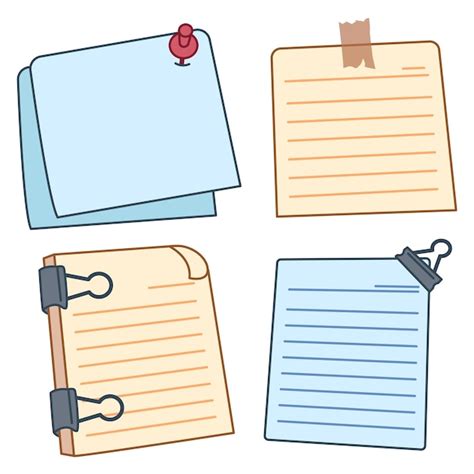 Premium Vector Cartoon Paper Note Vector Set