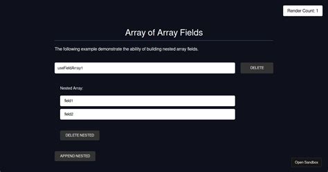 React Hook Form Usefieldarray Nested Arrays Erros Swift Codesandbox